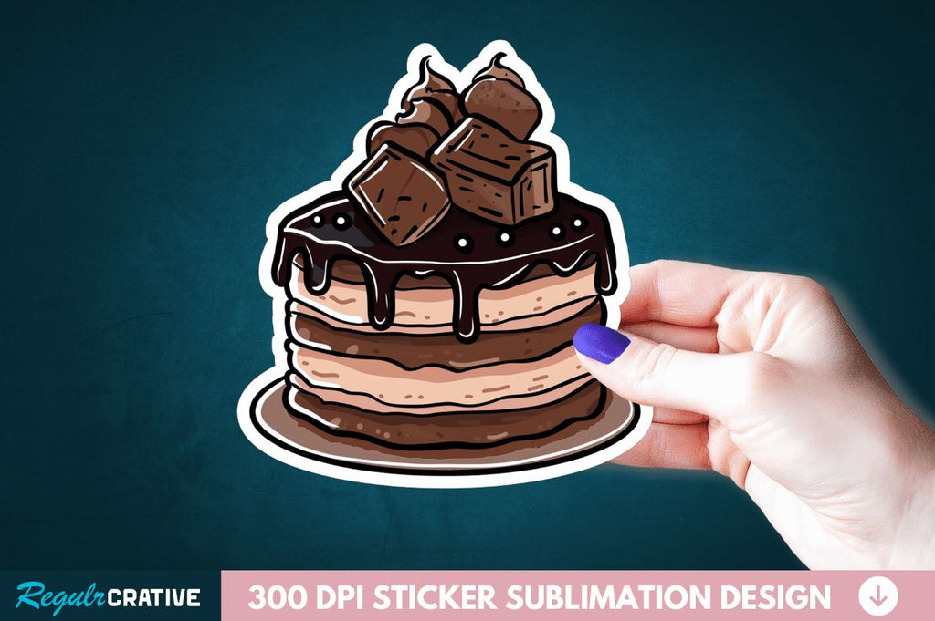 Cute Chocolate Cake Sticker Clipart - So Fontsy