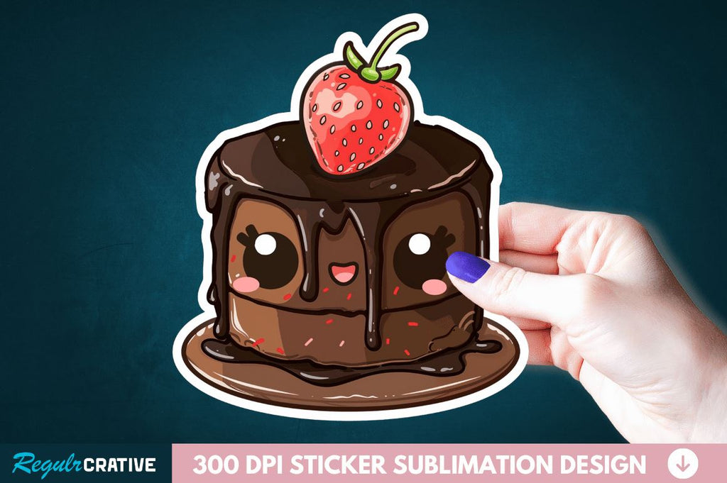Cute Chocolate Cake Sticker Clipart - So Fontsy