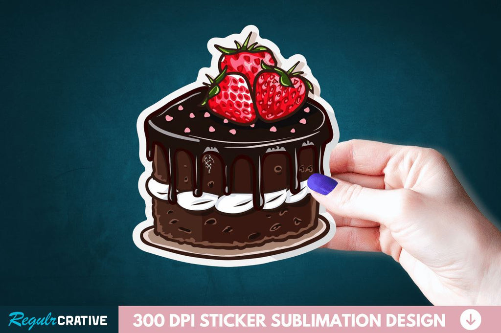Cute Chocolate Cake Sticker Clipart - So Fontsy