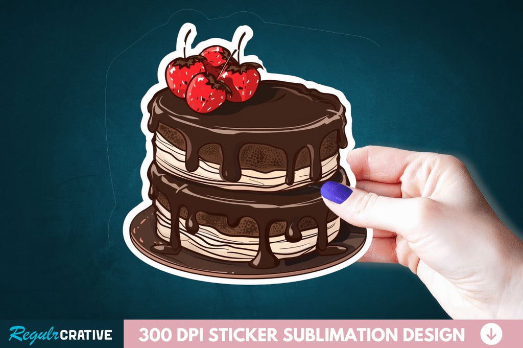 Cute Chocolate Cake Sticker Clipart - So Fontsy