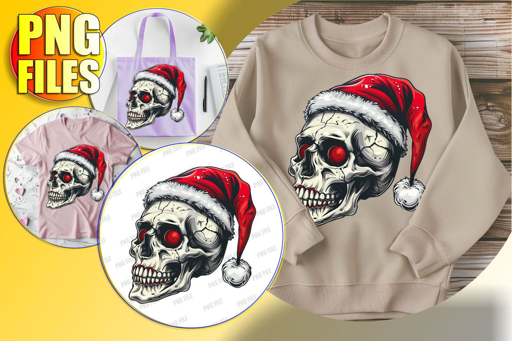 Cute Fall Skull Clipart for Sublimation - Halloween Bow - So Fontsy