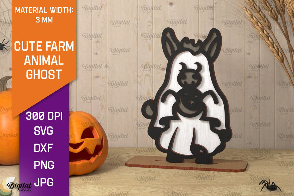 Cute Farm Animal Ghosts LaserCut Bundle. Halloween Farmhouse - So Fontsy
