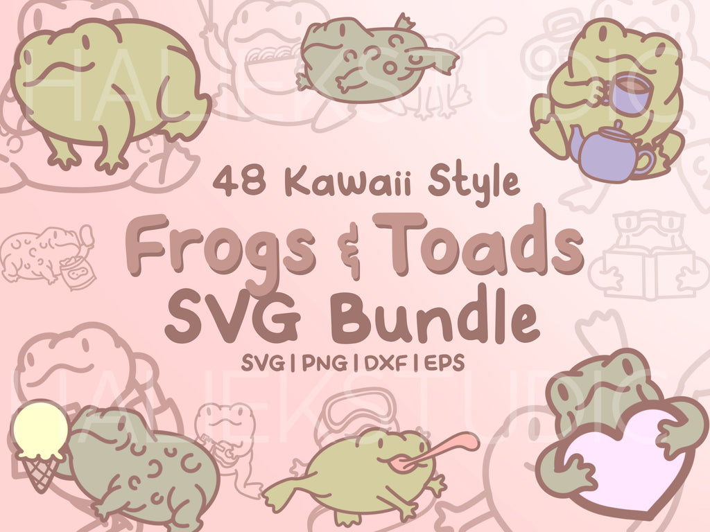 Cute Frog and Toad SVG Illustrations - So Fontsy