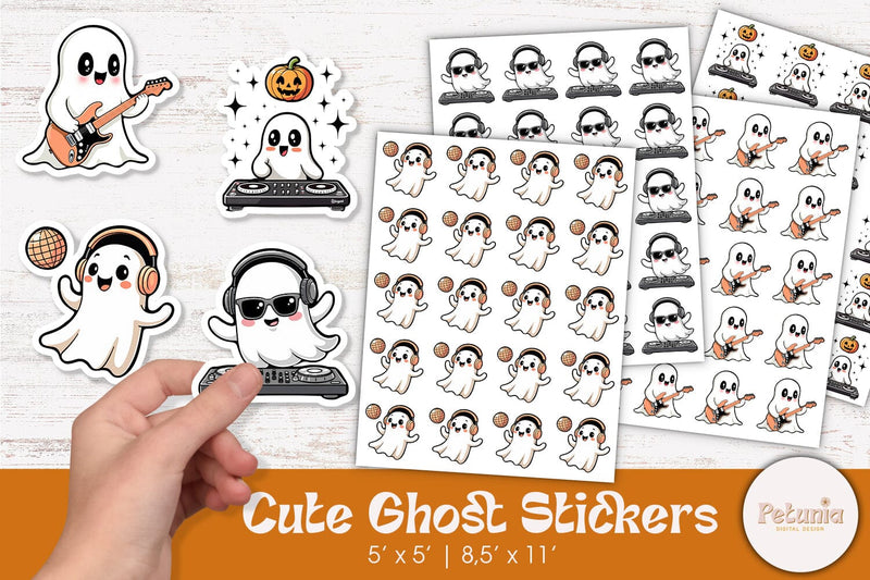 Cute Halloween Ghost Stickers | Halloween Stickers PNG - So Fontsy
