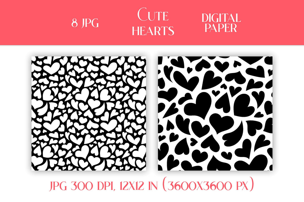 Hearts Digital Paper Pack