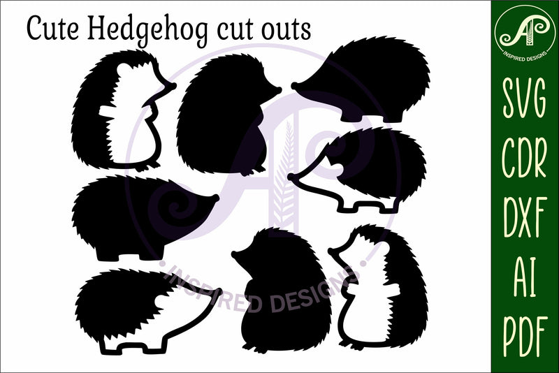 Cute hedgehogs, SVG laser cut file - So Fontsy