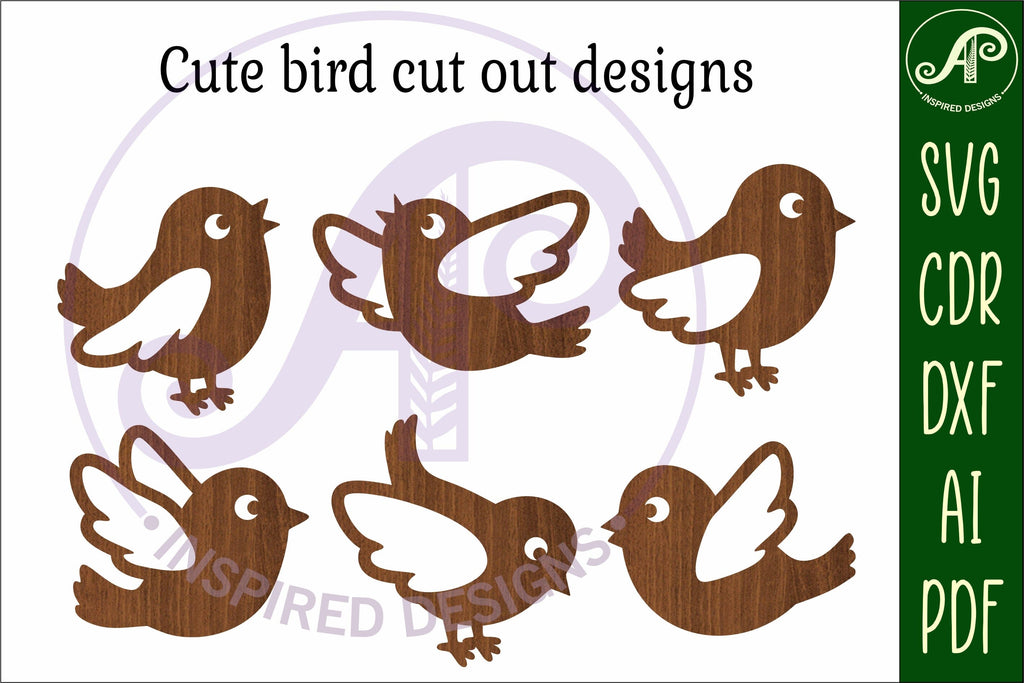 Cute little birds Silhouette laser cut wall art - So Fontsy