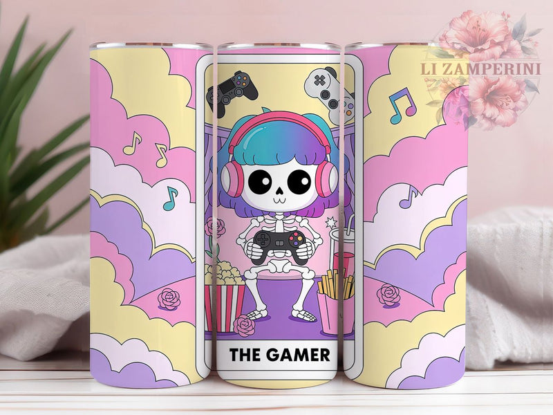 Cute Pink Girly Gamer Girl Tumbler, Girly Gaming Cup, 20Oz Skinny ...