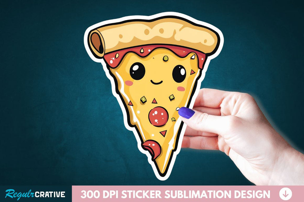 Cute Pizza Sticker Clipart - So Fontsy