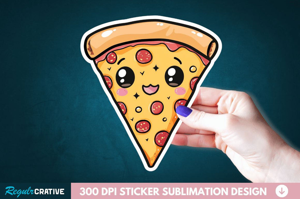 Cute Pizza Sticker Clipart - So Fontsy