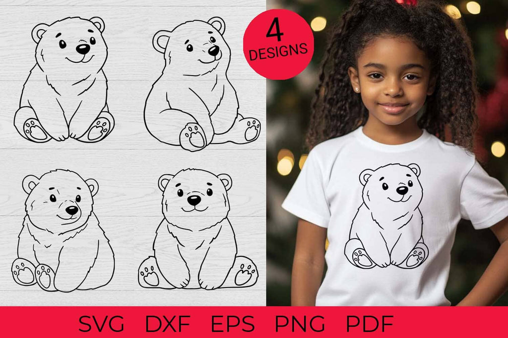 Cute polar bear SVG Bundle | Christmas SVG file - So Fontsy