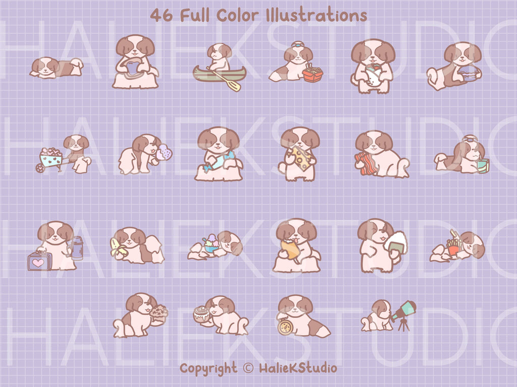 Cute Shih Tzus Color PNG and SVG Design Set - So Fontsy