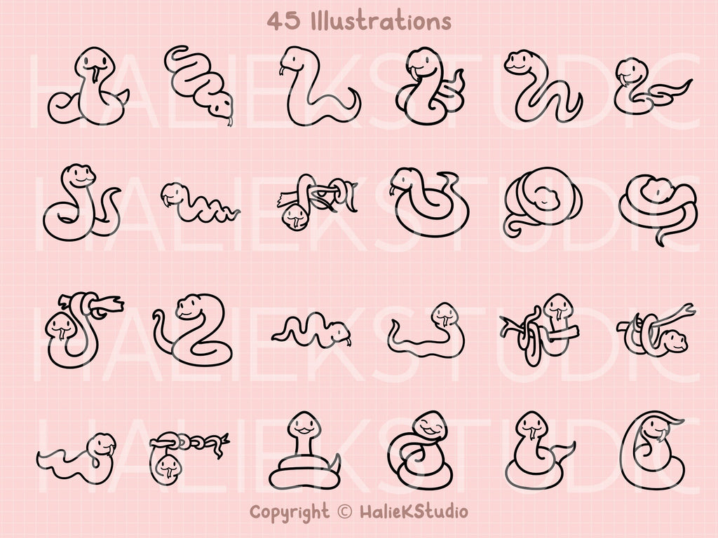 Cute Snakes SVG Design Set - So Fontsy