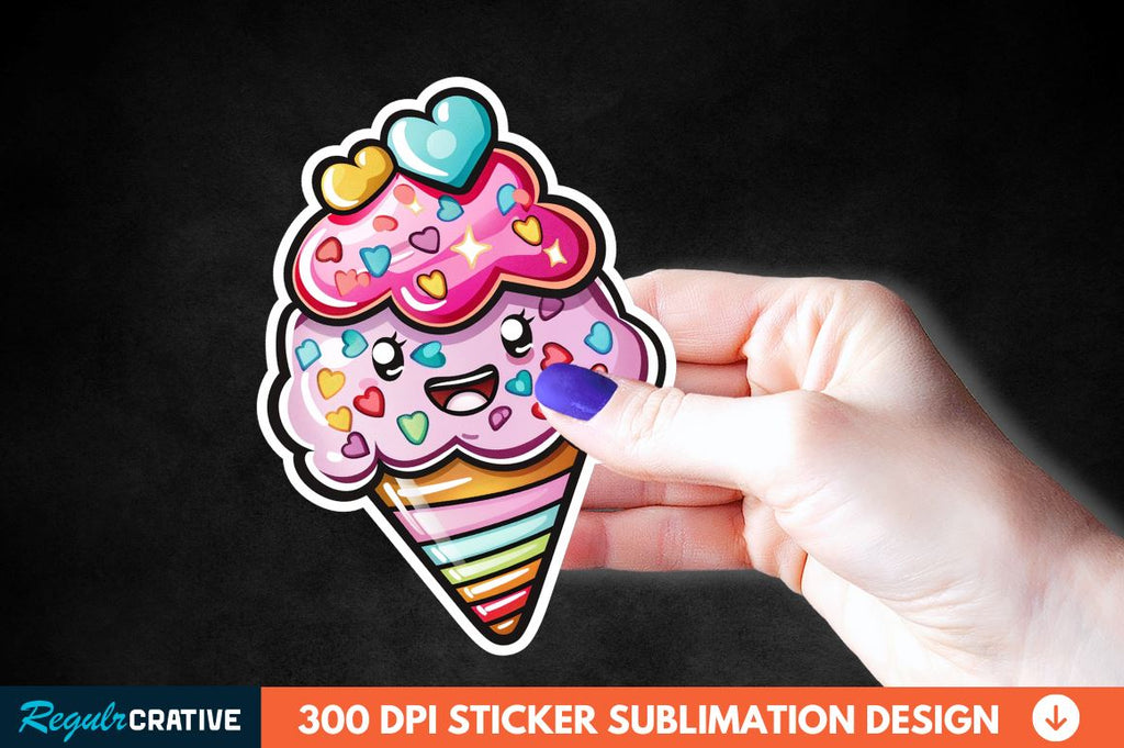Cute Sweet Sticker Clipart Bundle - So Fontsy