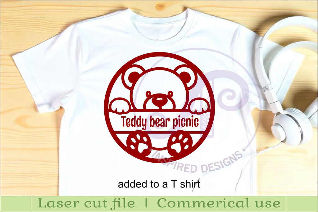 Cute Teddy bear name sign design for laser cutting - So Fontsy