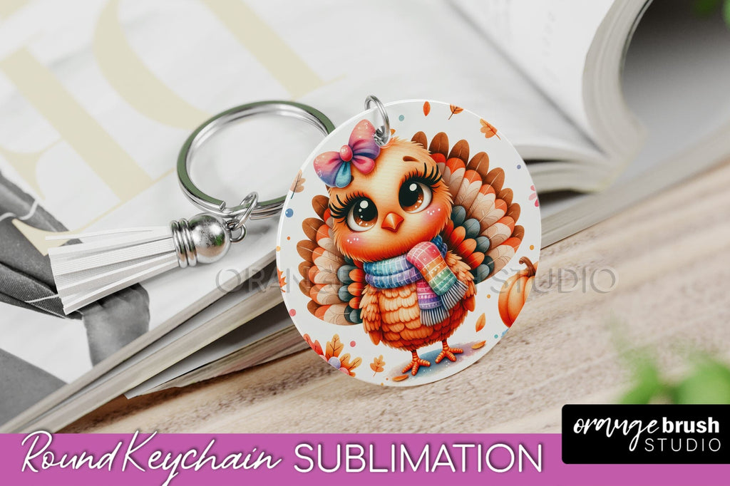 Cute Turkey Keychain Sublimation - Thanksgiving Keychain - So Fontsy