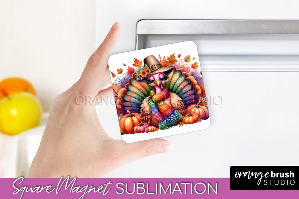 Cute Turkey Magnet Sublimation - Thanksgiving Magnet PNG - So Fontsy