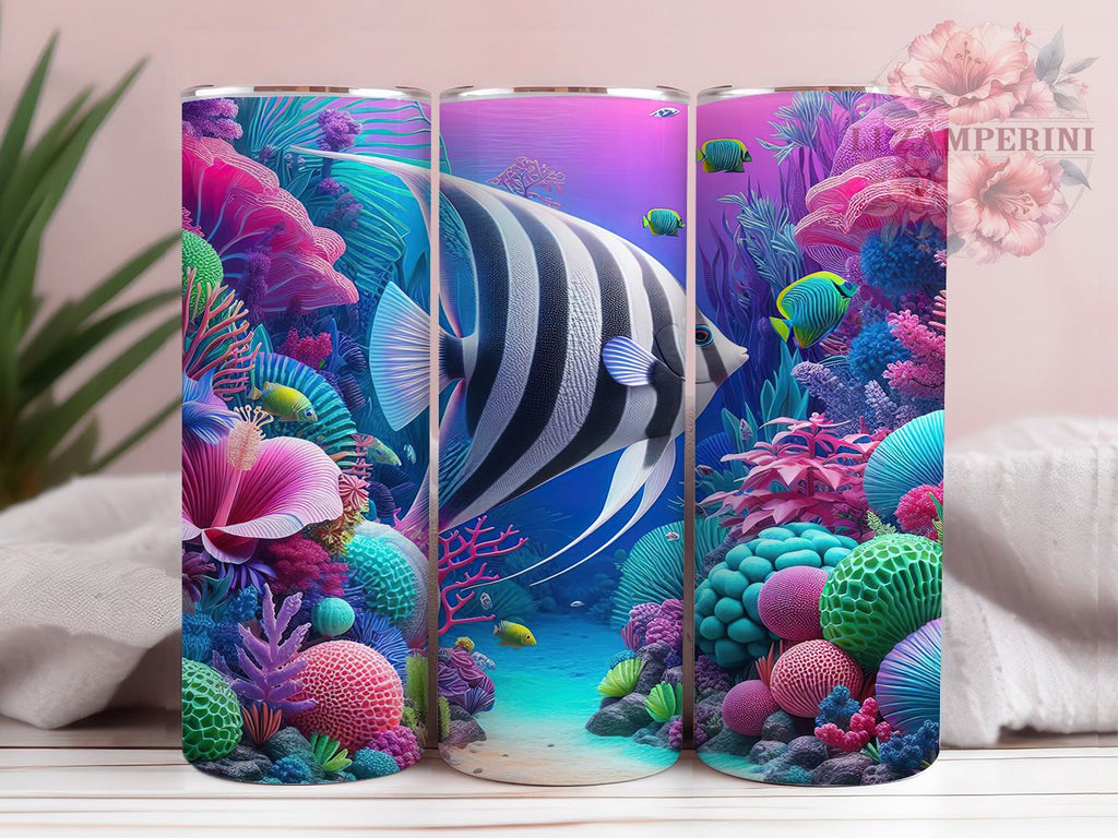 Cute Under the Sea Fish Tumbler, Ocean Life Wrap, Cute Sea Cup ...