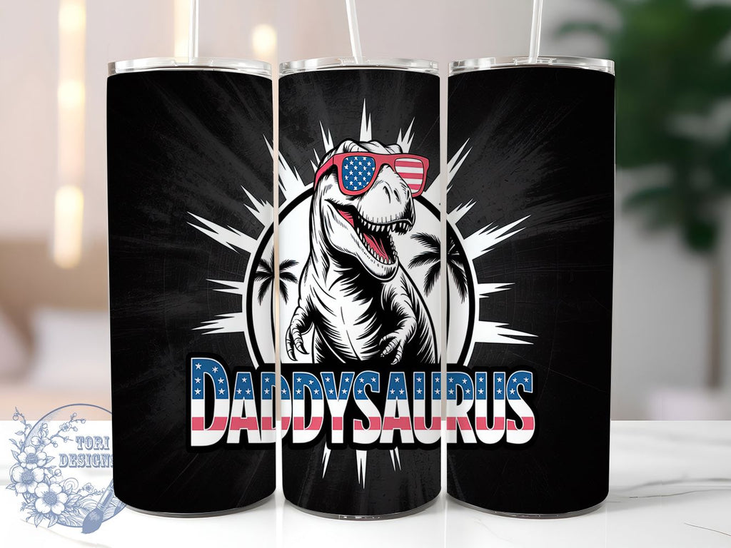 Daddysaurus Rex Funny Dad Tumbler, Dinosaur Dad Design, Dad Tumbler Art ...