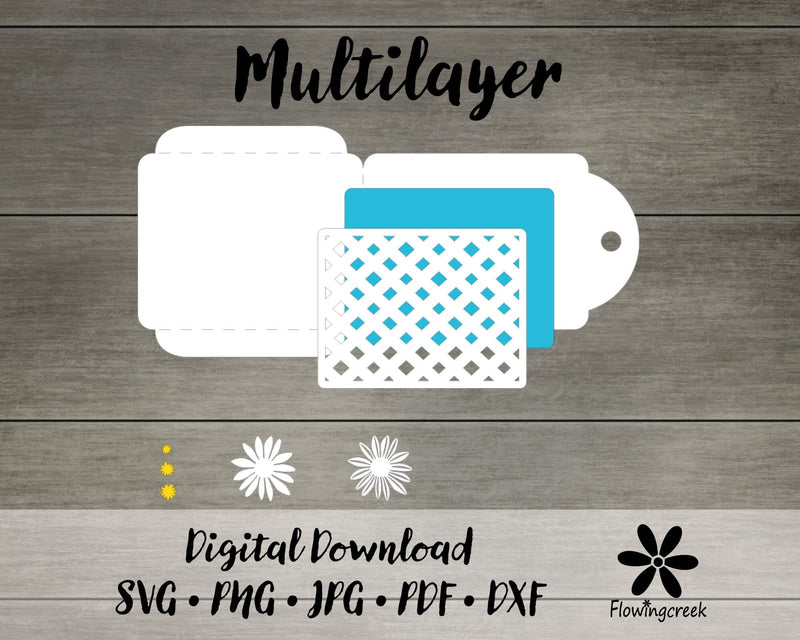 Daisy Lattice Gift Tag Gift Card Holder SVG Cut File - So Fontsy