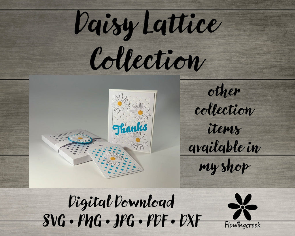Daisy Lattice Layered Paper Thank You Card SVG Cut File - So Fontsy