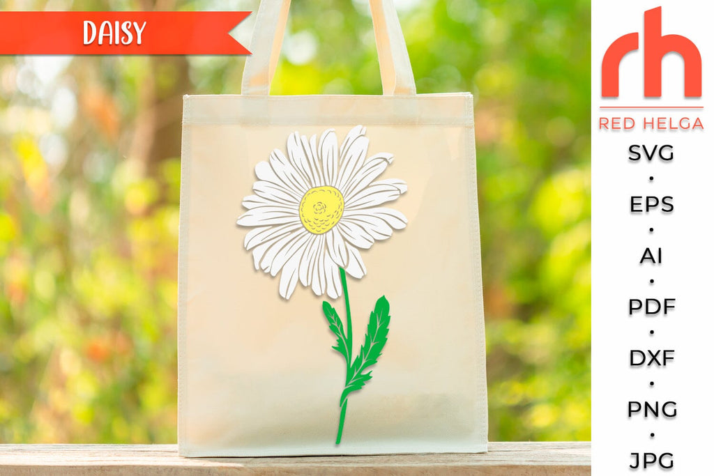 Daisy SVG, Aries Flower Cut File, April Birth Flower DXF - So Fontsy