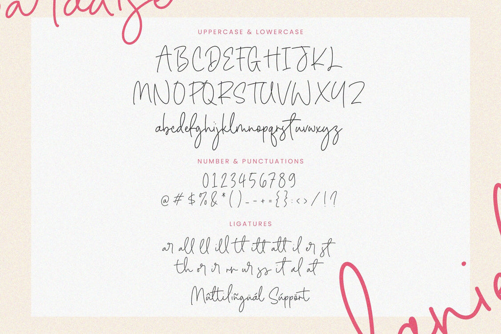 Daniela Paradise - Monoline Handwriting Font - So Fontsy