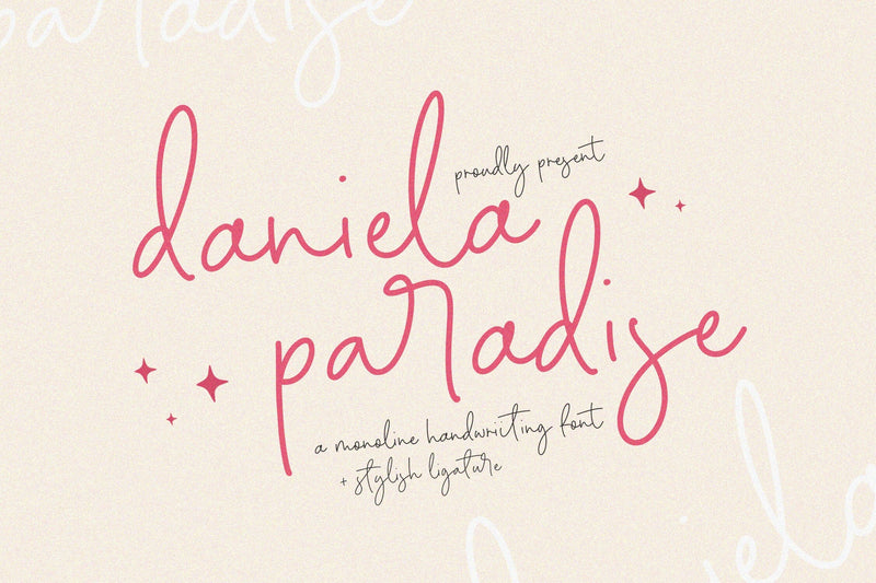 Daniela Paradise - Monoline Handwriting Font - So Fontsy