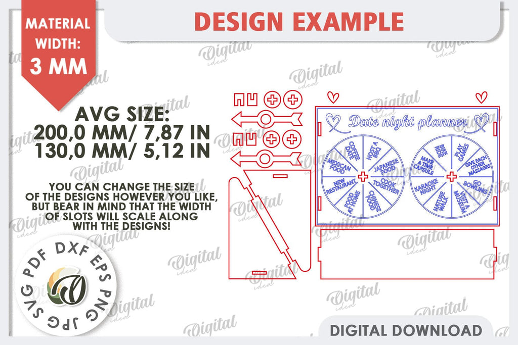 Date Night Spinner Planners Laser Cut Bundle. Love SVG - So Fontsy