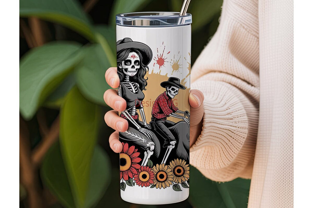 Day of the Dead Rodeo Tumbler Wrap - So Fontsy