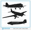 DC-3 Airplane svg, DC-3 Airplane vector, Douglas DC-3 Vector, Pilot ...