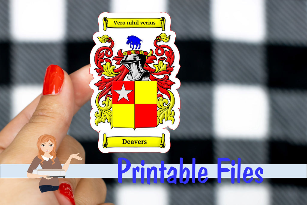 Deavers Coat of Arms Sticker - So Fontsy