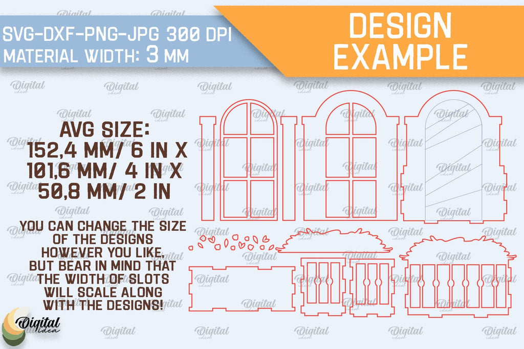 Decorative Balconies With Plants Laser Cut Bundle - So Fontsy