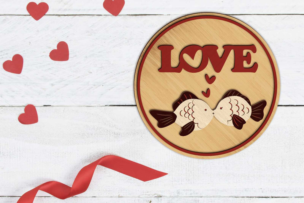 Decorative Love Wall Panels, Multilayer Templates, Paper Cut and Wood ...