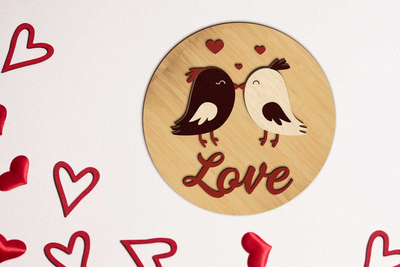 Decorative Love Wall Panels, Multilayer Templates, Paper Cut and Wood ...