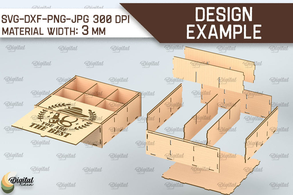 Decorative Storage Box Laser Cut. 3D Gift Box SVG - So Fontsy