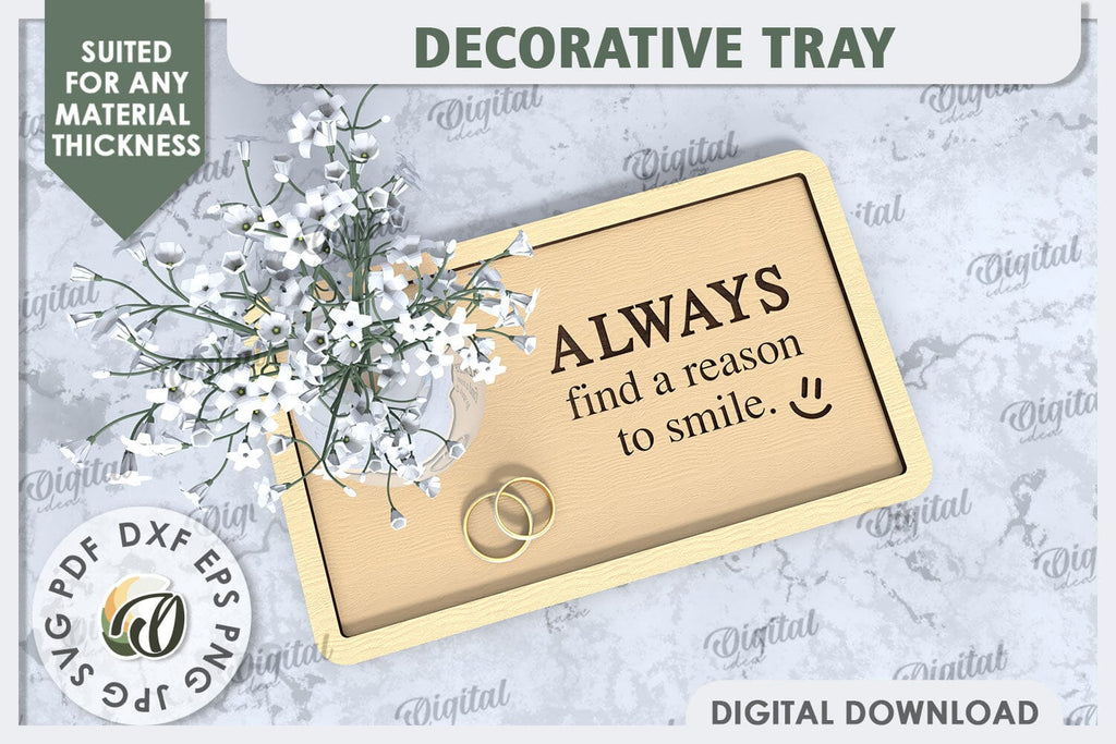 Decorative Tray Laser Cut Design. Wedding Rings Plate SVG - So Fontsy