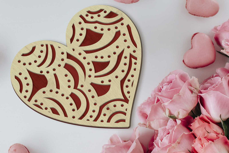 Decorative Valentine's Day Heart Set, Cut Template, Laser Cut Files ...