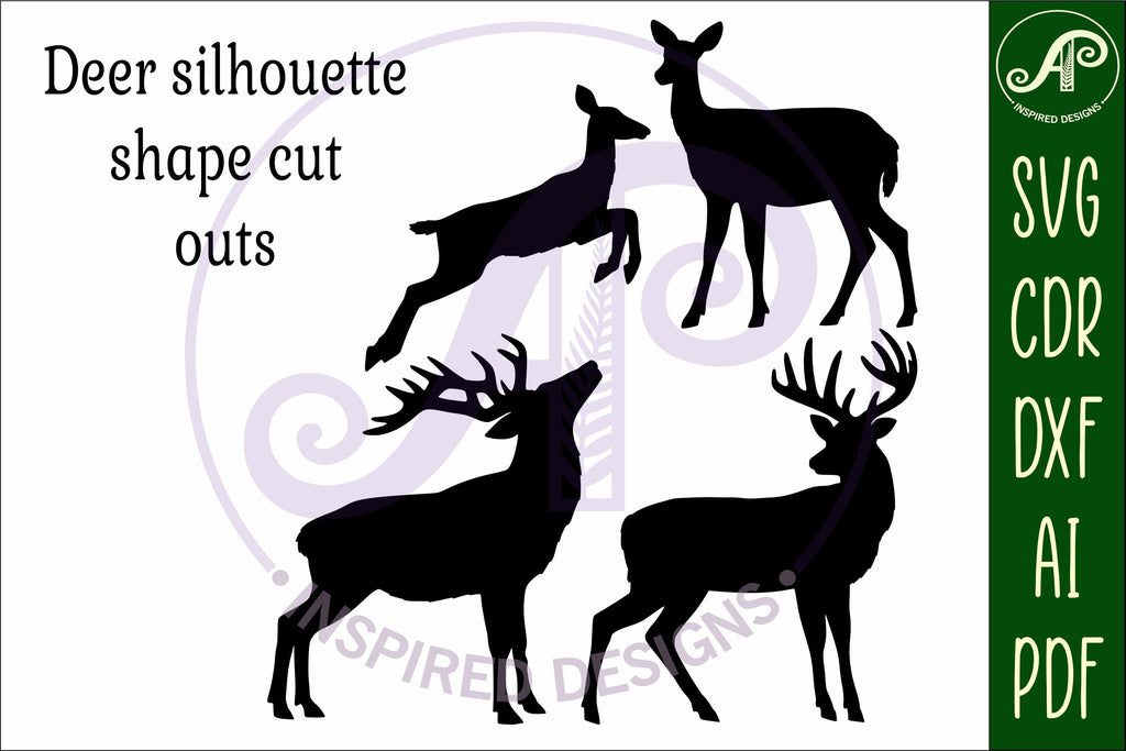 Deer and fawn Silhouette laser cut wall art - So Fontsy