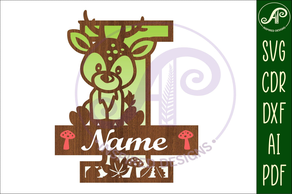 Deer Capital Monogram Letter I SVG - So Fontsy