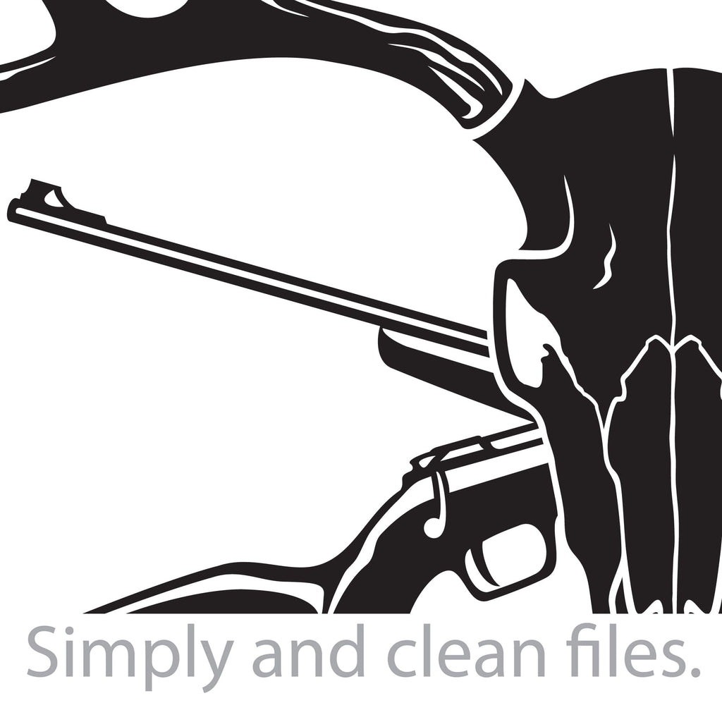 Deer Skull And Crossed Hunting Rifles. Cut files for Cricut. Clip Art ...