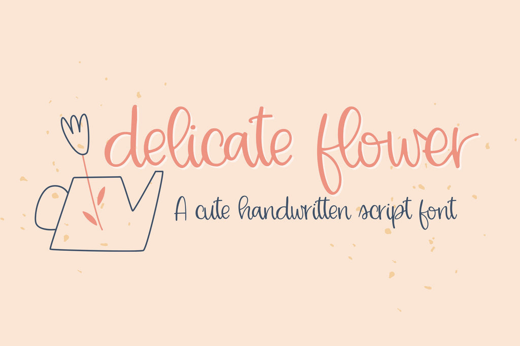 Delicate Flower, Cute Handwriting Font, Script Fonts for Cricut - So Fontsy