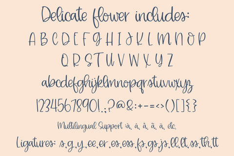Delicate Flower, Cute Handwriting Font, Script Fonts for Cricut - So Fontsy