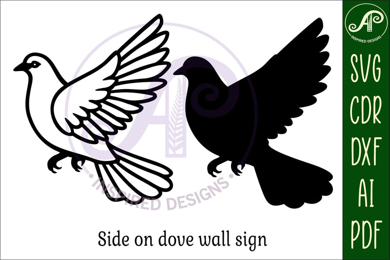 Detailed Dove wall art sign, SVG file - So Fontsy