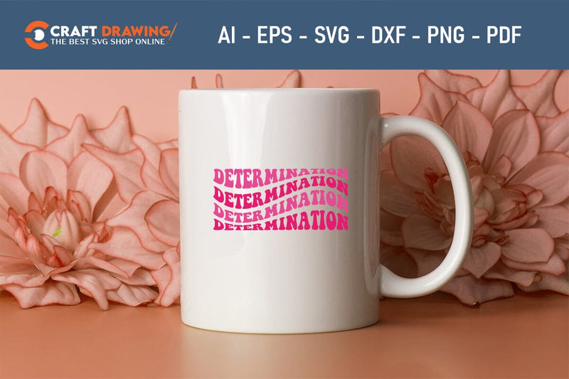 Determination Breast Cancer SVG, Pink Awareness Ribbon Svg, Heal Cancer ...