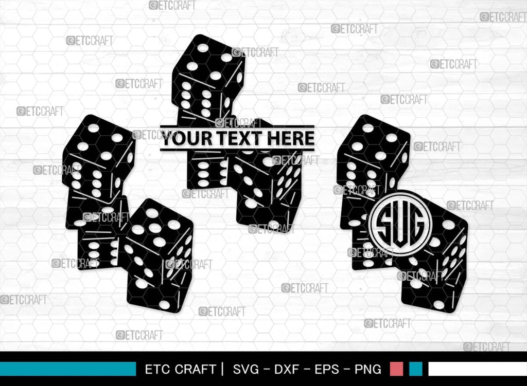 Dice SVG Bundle, Dice Silhouette, Casino Svg, Gamble Svg, Rolling Dice ...