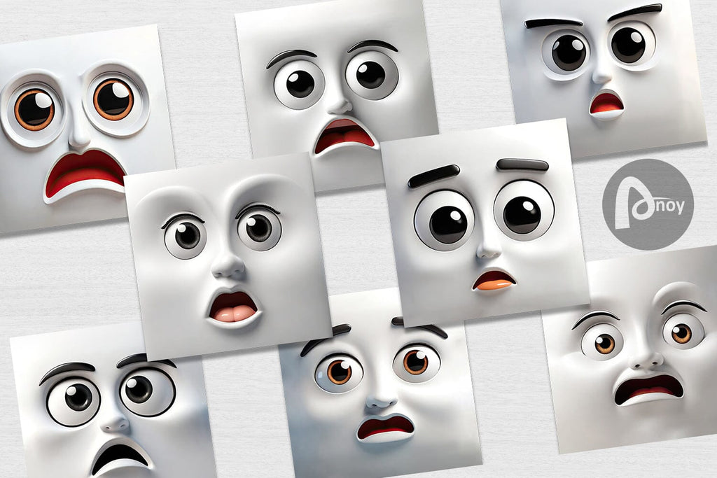 Digital Paper 3D Face Expressions - So Fontsy