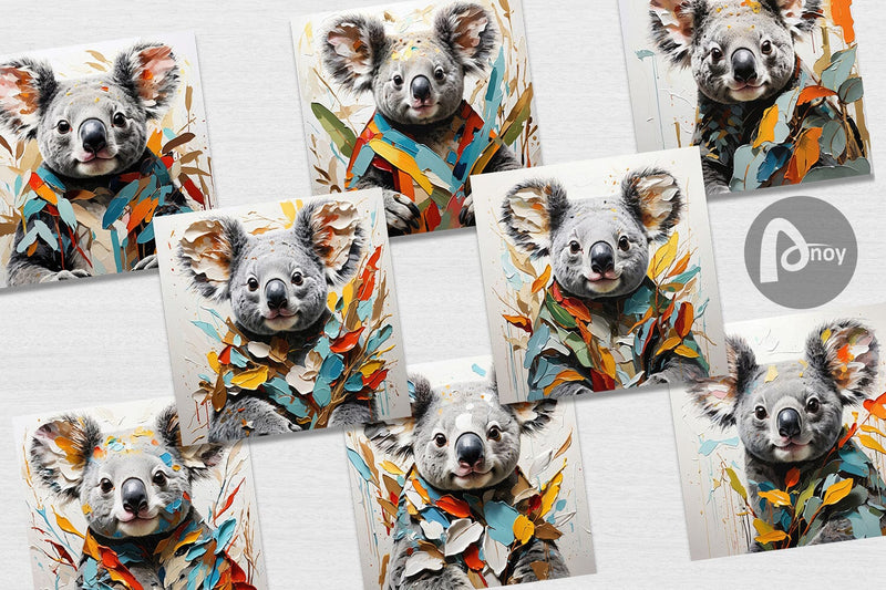 Digital Paper 3D Koala Painting - So Fontsy
