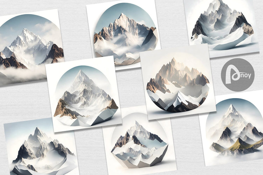 Digital paper 3D Mountain - So Fontsy