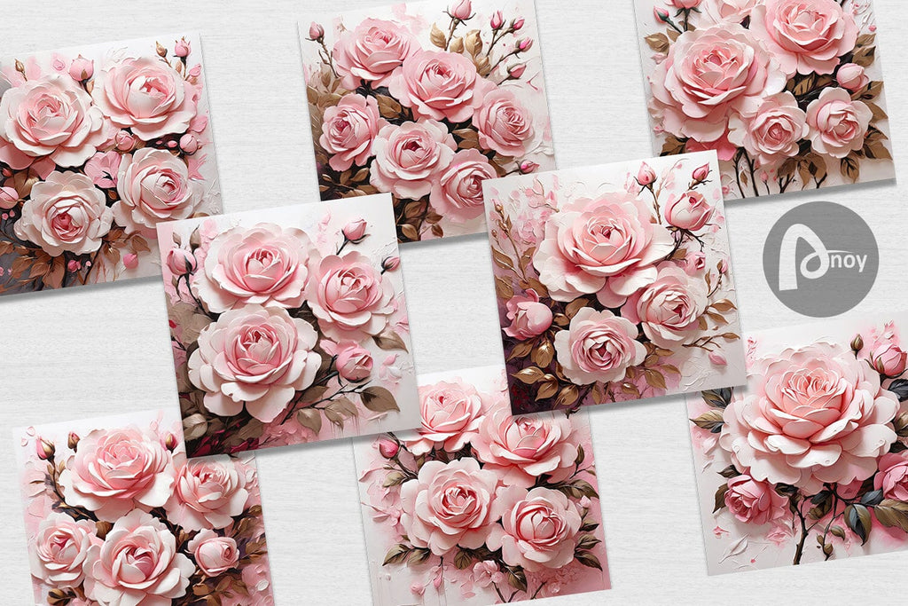 Digital Paper 3D Pink Rose - So Fontsy